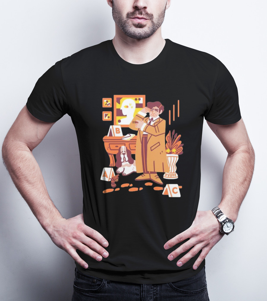 Just One More Thing Columbo Detective Classic Scene With Dog And ABC Cards T-Shirt