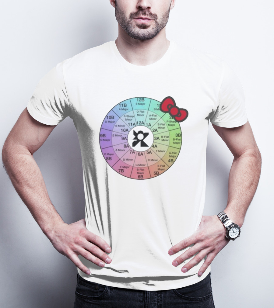 Ramonpang Djs Only Color Wheel Music Key Chart With Hello Kitty Bow T-Shirt