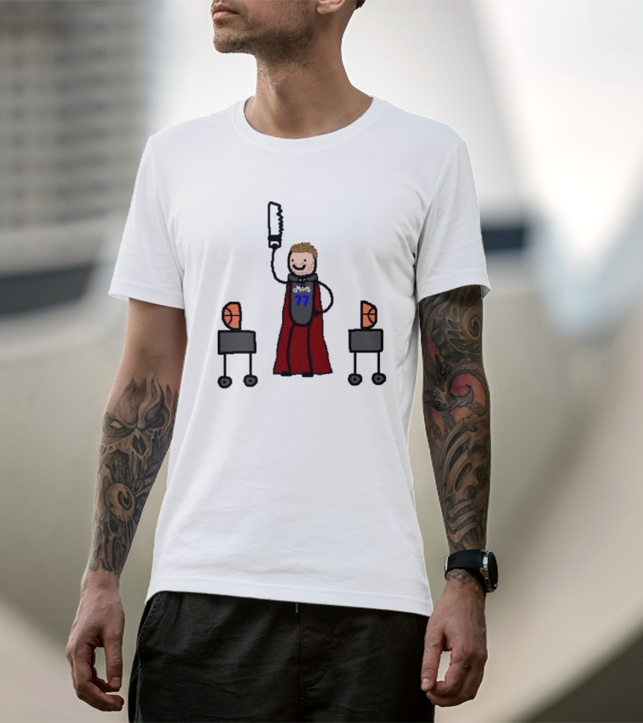 Luka Magic Cut The Basketball In Half NBA Paint Art Style 77 T-Shirt