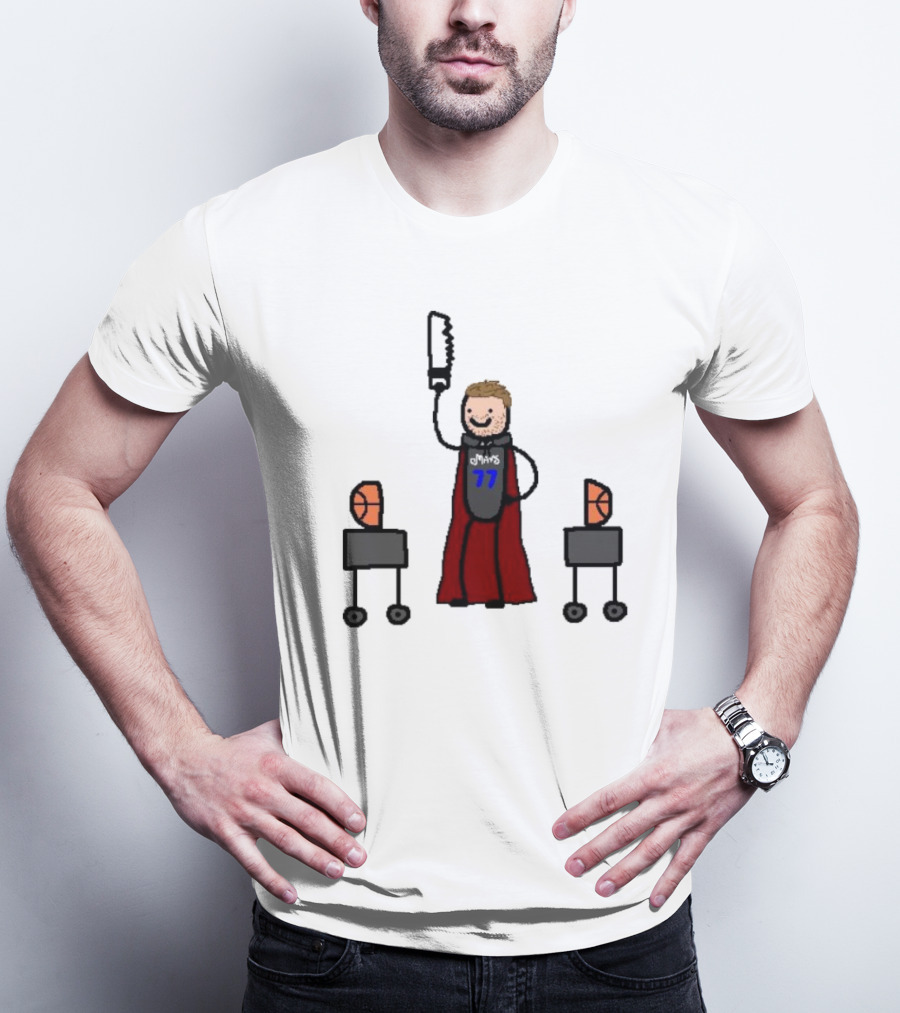 Luka Magic Cut The Basketball In Half NBA Paint Art Style 77 T-Shirt