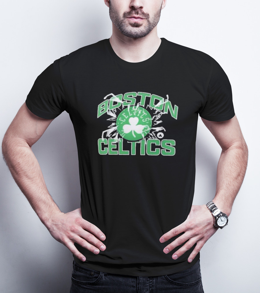 Boston Celtics Fanatics Shattered Logo Burst T-Shirt