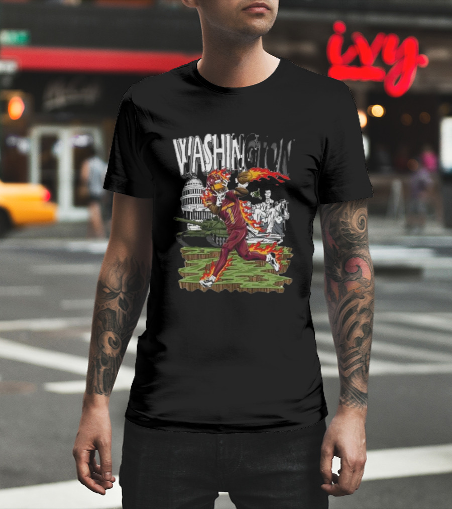 Washington Dark Horse Jd X Dh Football Fire Monuments T-Shirt