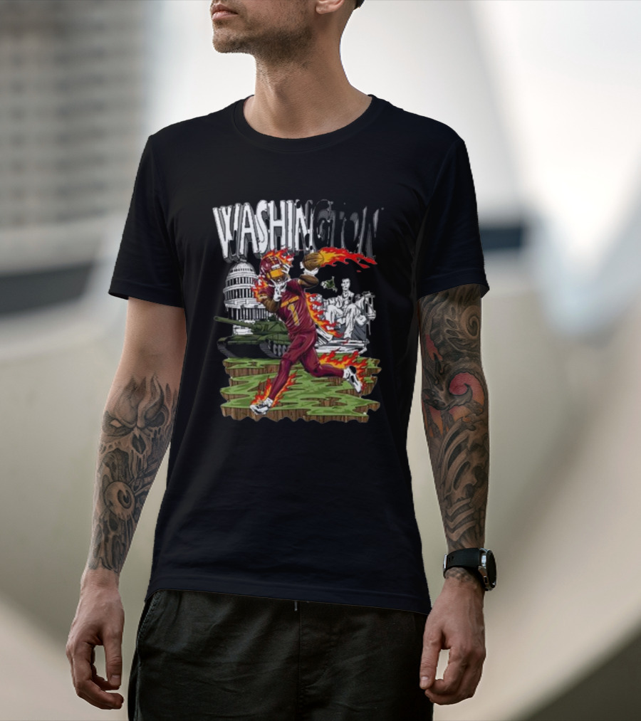 Washington Dark Horse Jd X Dh Football Fire Monuments T-Shirt