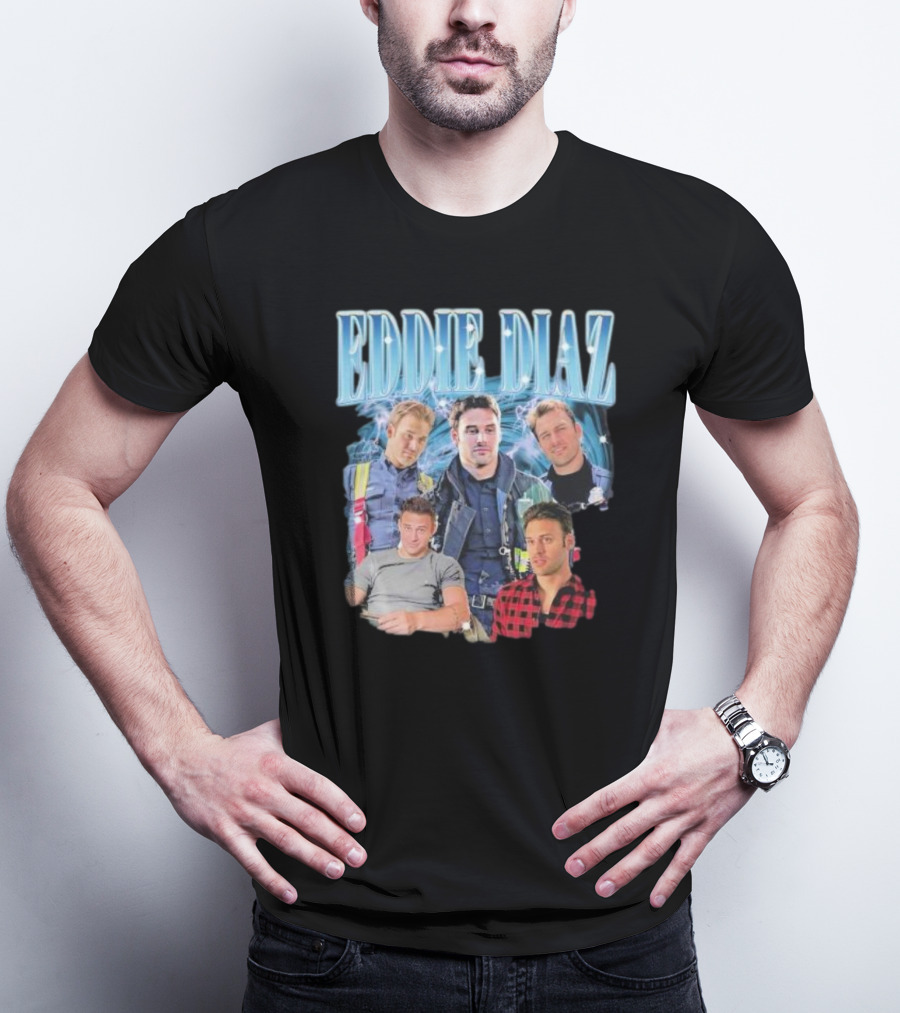 Eddie Diaz Firefighter Tribute Montage T-Shirt