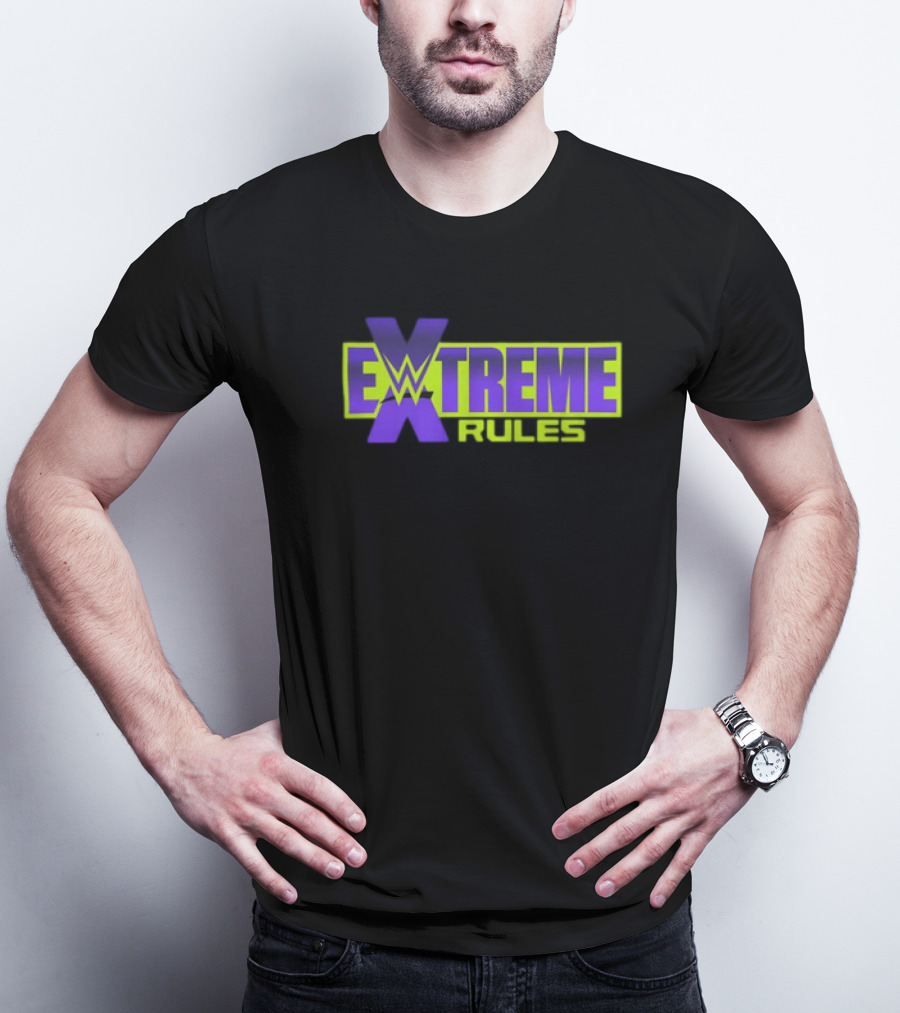 WWE Extreme Rules Logo Purple And Lime T-Shirt