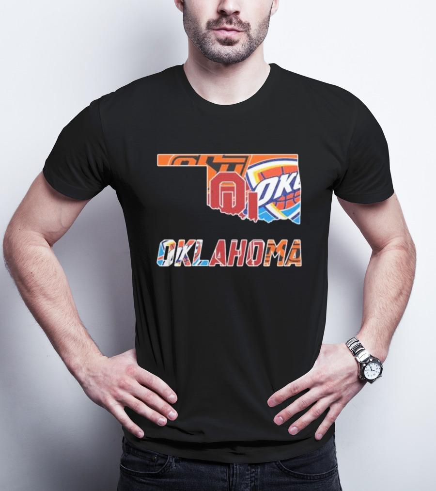 Oklahoma Sports Teams Oklahoma City Thunder Oklahoma State University Cowboys University Of Oklahoma Sooners T-Shirt