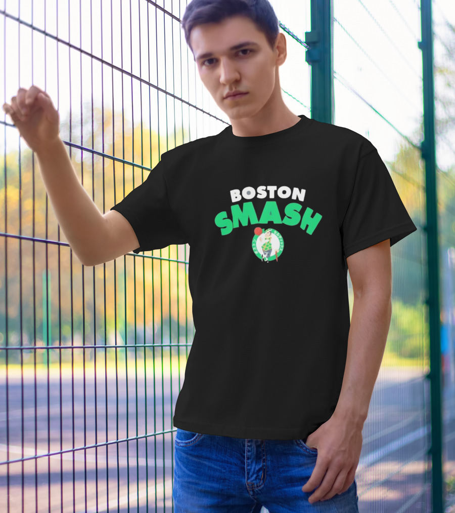 Boston Celtics Smash Basketball Emblem T-Shirt