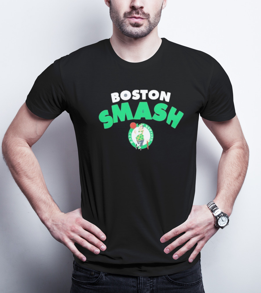 Boston Celtics Smash Basketball Emblem T-Shirt