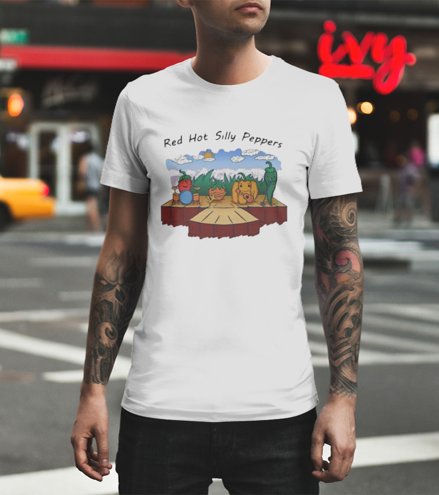 Red Hot Silly Peppers Vegetable Band Performance On Stage T-Shirt