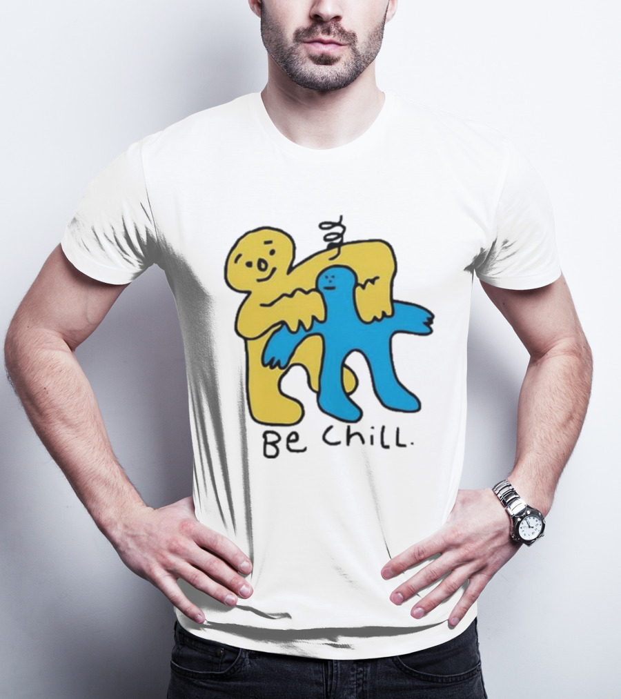 Iwantmyhoney Be Chill Yellow And Blue Figure Hugging T-Shirt