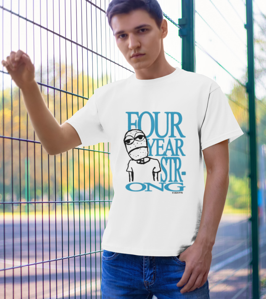 FOUR YEAR STRONG Band Logo With Masked Character T-Shirt