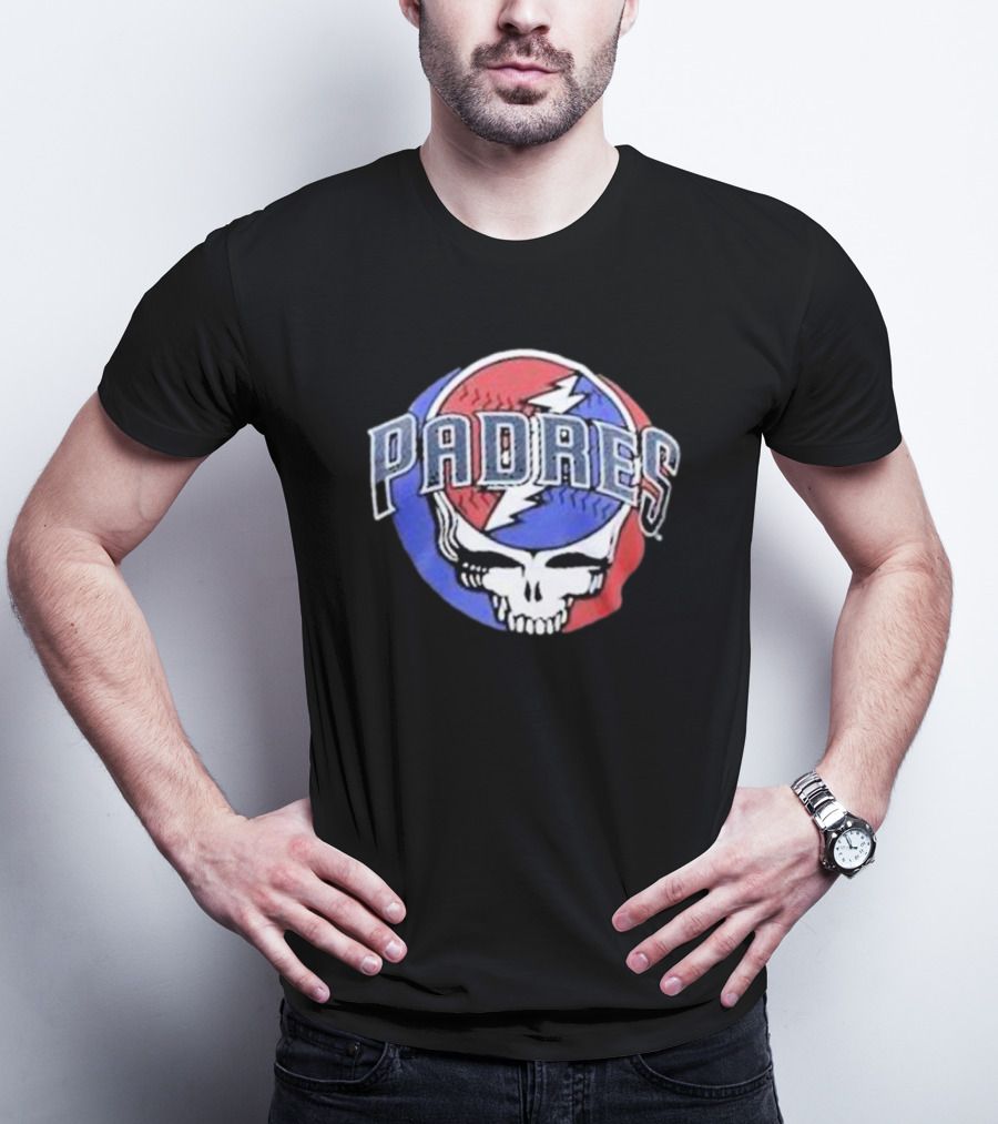 Padres Grateful Dead Style Logo Skully T-Shirt