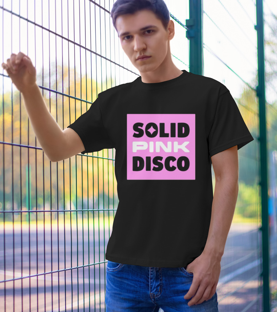 SOLID PINK DISCO Starburst Retro Block T-Shirt