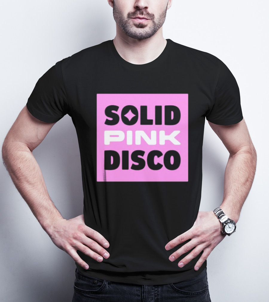 SOLID PINK DISCO Starburst Retro Block T-Shirt
