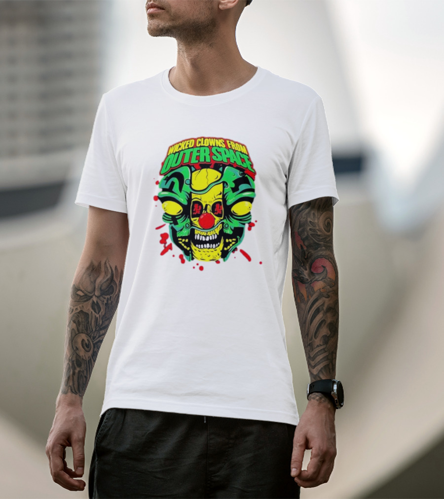 Wicked Clowns From Outer Space Psychopathic Vault ICP Split Face Alien T-Shirt