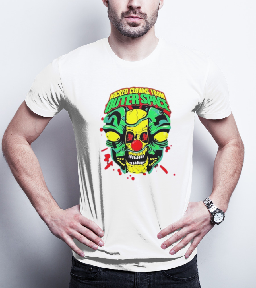 Wicked Clowns From Outer Space Psychopathic Vault ICP Split Face Alien T-Shirt