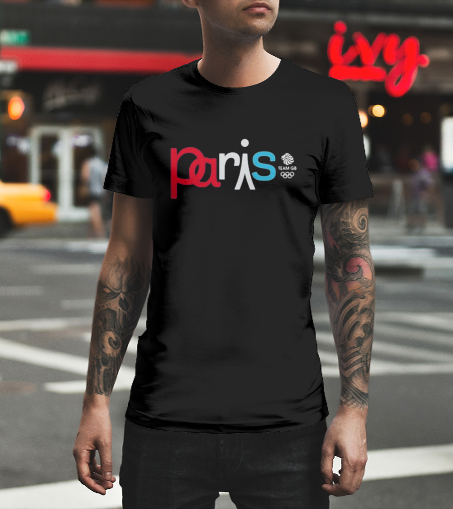 Paris Team GB Eiffel Olympic Rings T-Shirt