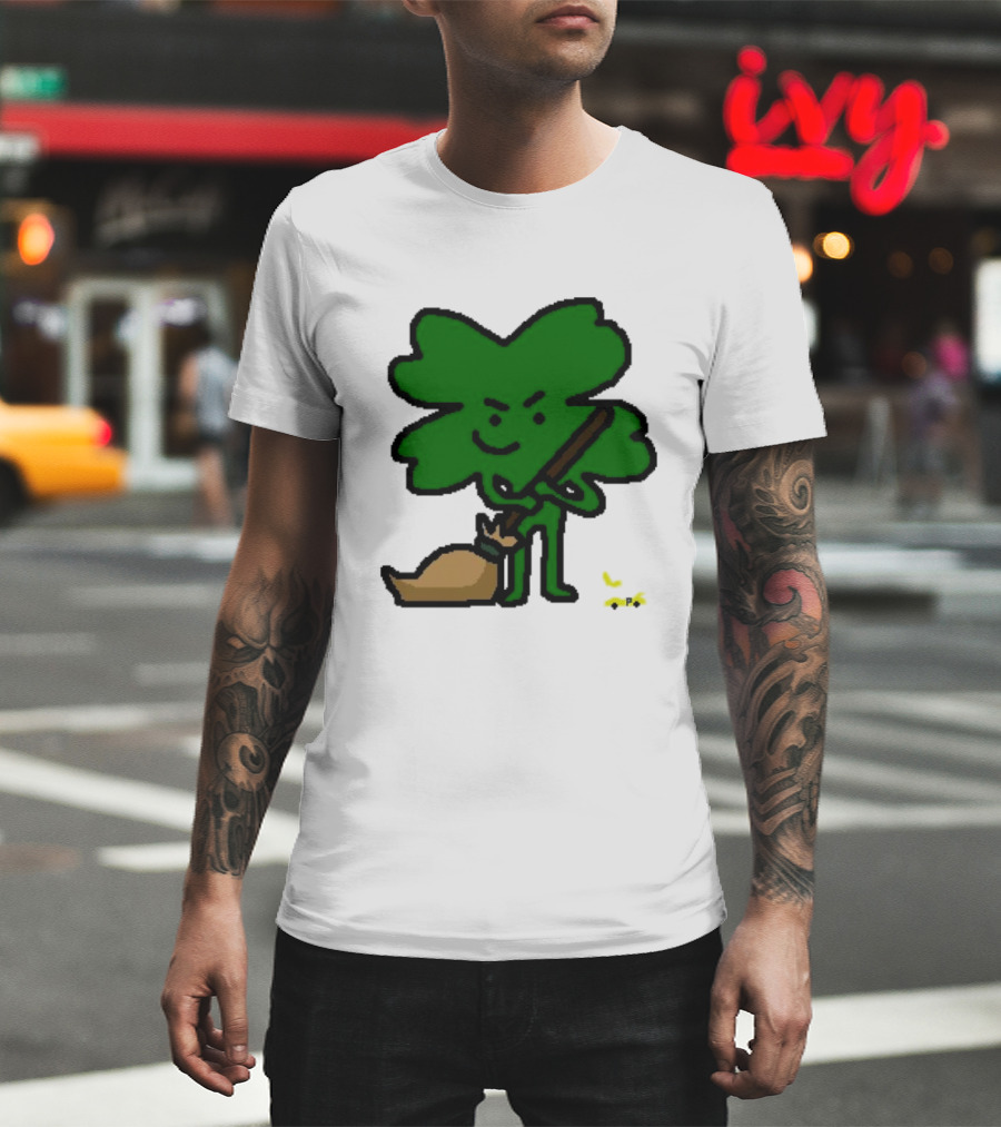 The Celtics Sweep The Pacers NBA Paint Shamrock Holding Broom T-Shirt