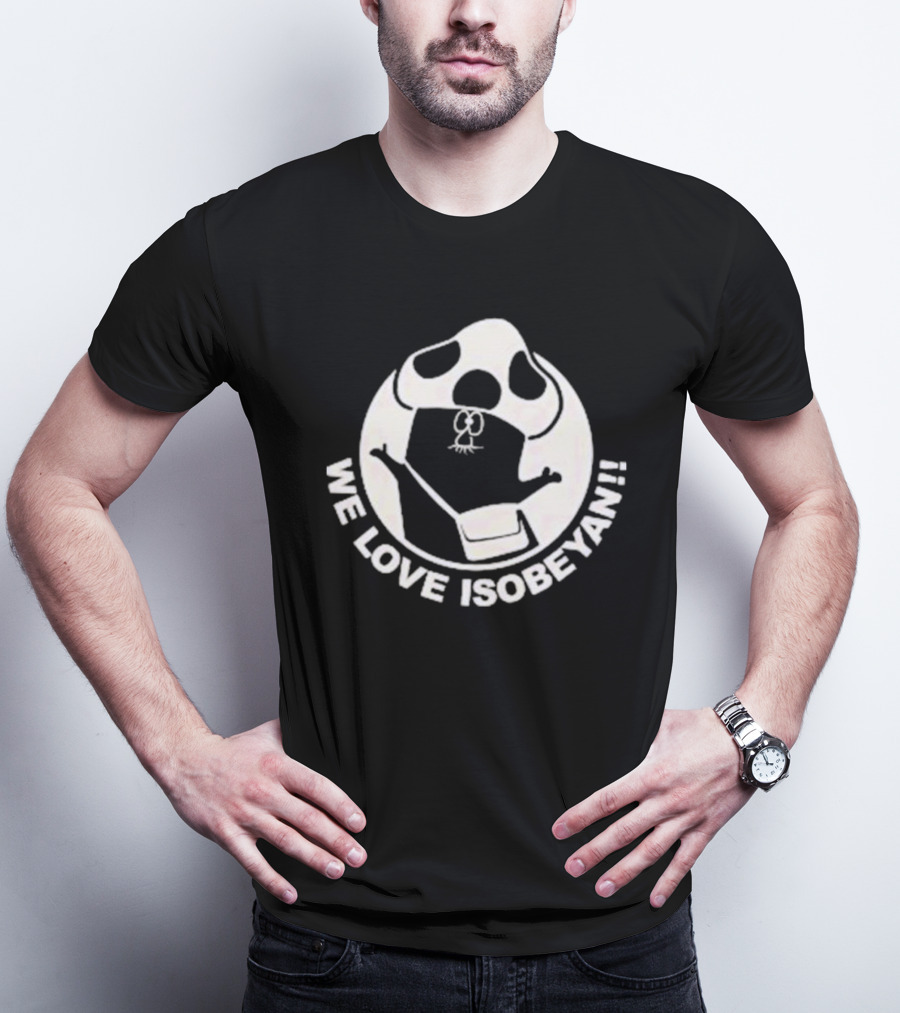 WE LOVE ISOBEYAN Cartoon Mole Character In White Circle T-Shirt