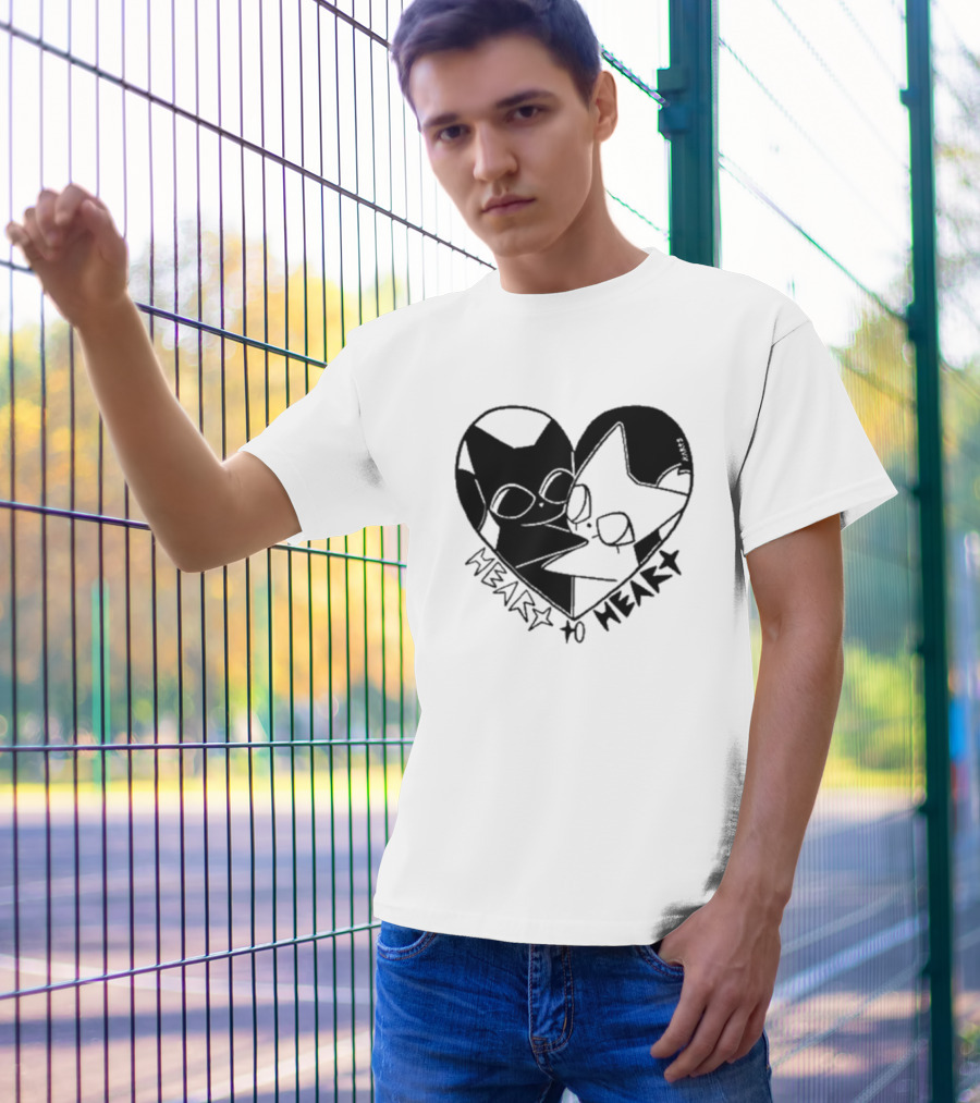 Heart To Heart Everpress Black And White Cat T-Shirt