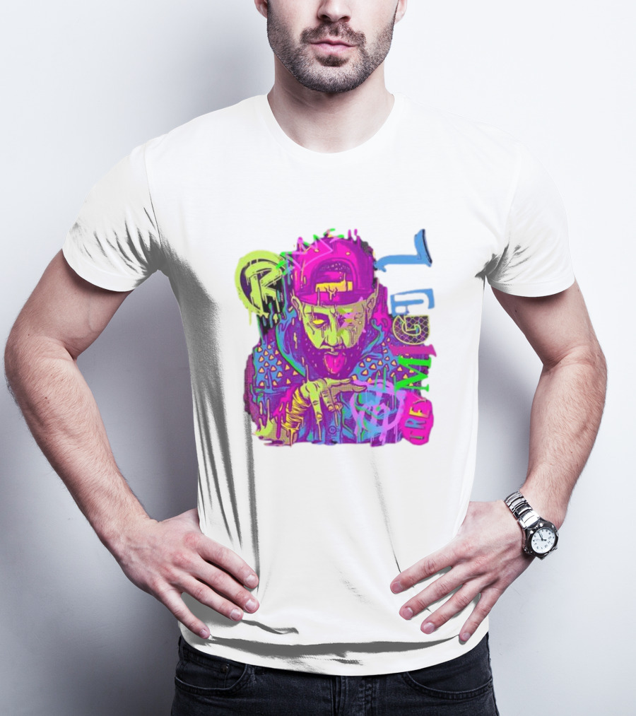 Trey Miguel Neon Drip Purple Paint T-Shirt