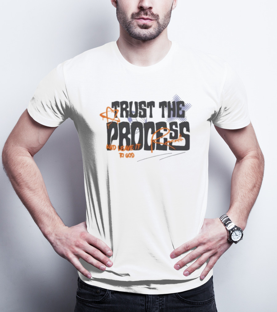 Trust The Process And Leave It To God With Star Symbol And Faux Crown T-Shirt