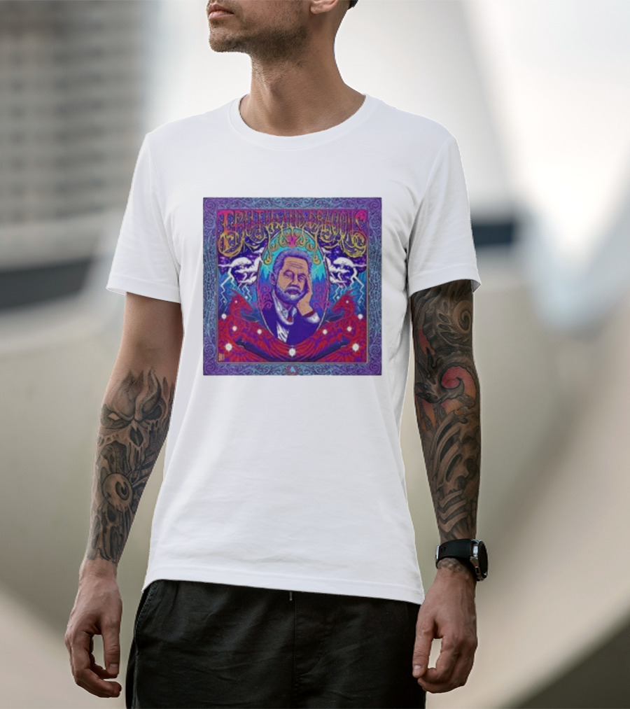 Truth And Dragons Psychedelic Portrait Neon T-Shirt