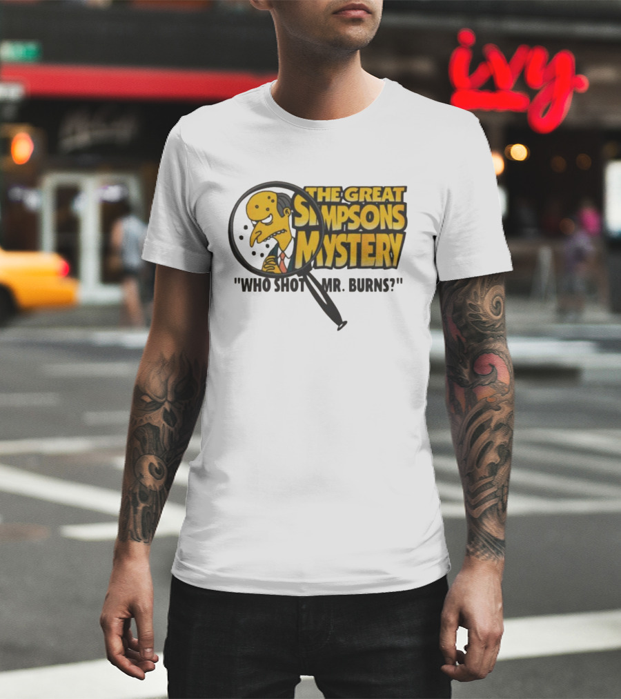 The Great Simpsons Mystery Who Shot Mr. Burns 1995 T-Shirt