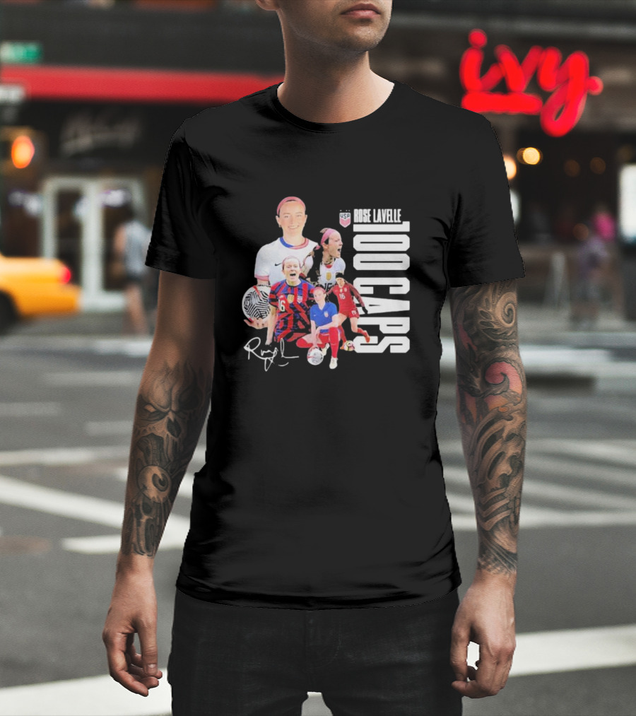 Rose Lavelle USA Soccer Milestone 100 Caps T-Shirt