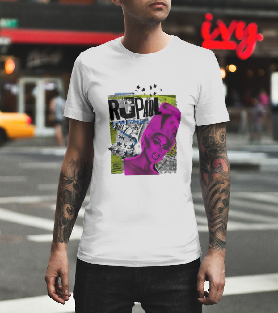 Rupaul Star Power Glam Pop Art Collage T-Shirt