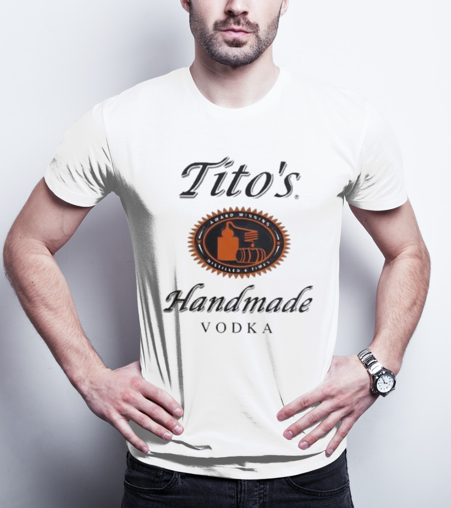 Tito's Handmade Vodka Austin Texas Distillers Label T-Shirt