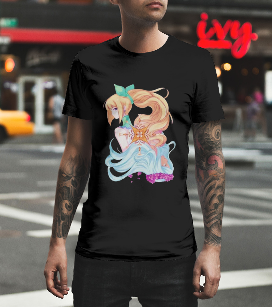 Virgo Versus The Zodiac Anime Illustration With Pastel Colors And Floral Elements T-Shirt