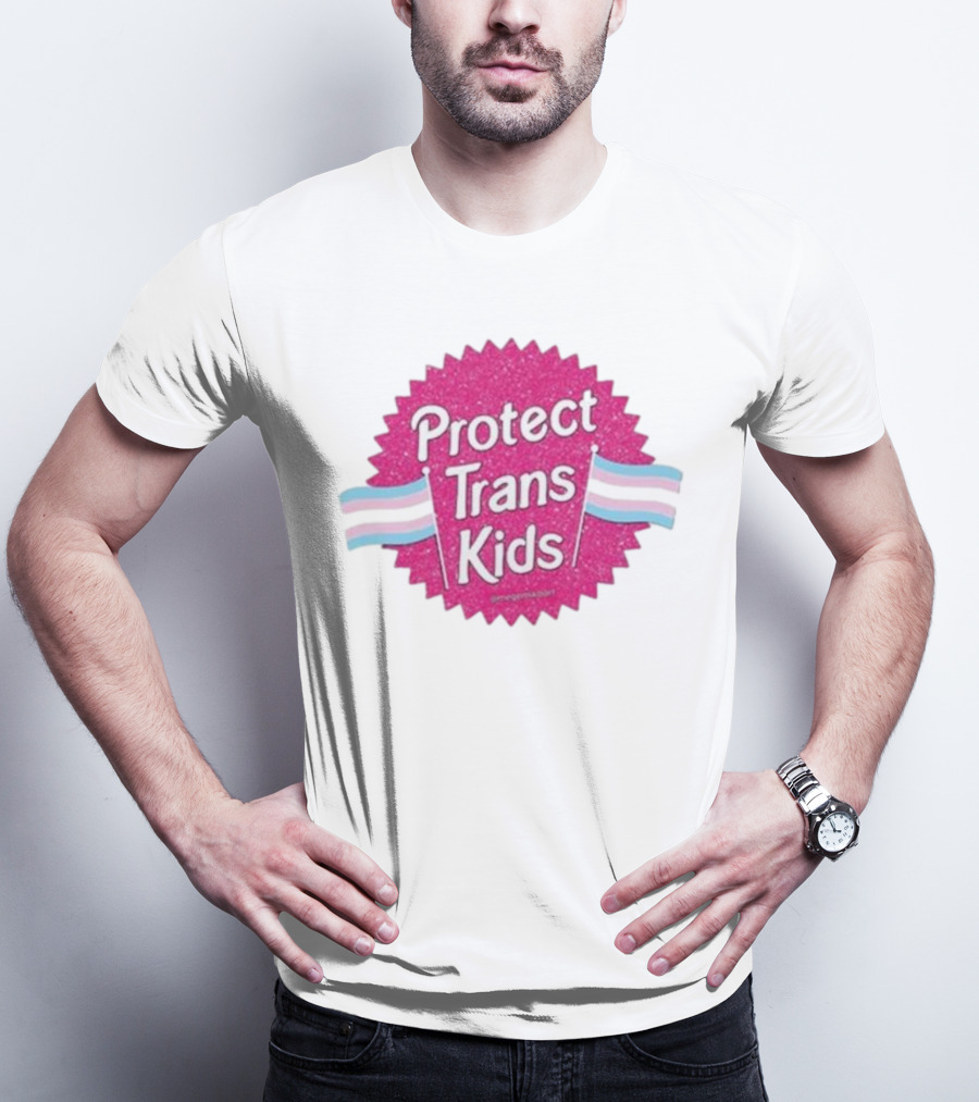 Protect Trans Kids Megamikoart Transgender Flag Pride T-Shirt