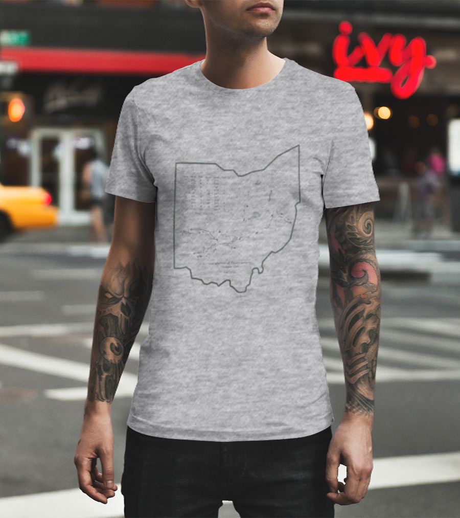Abercrombie And Fitch Memorial Tournament Ohio State Map Outline T-Shirt