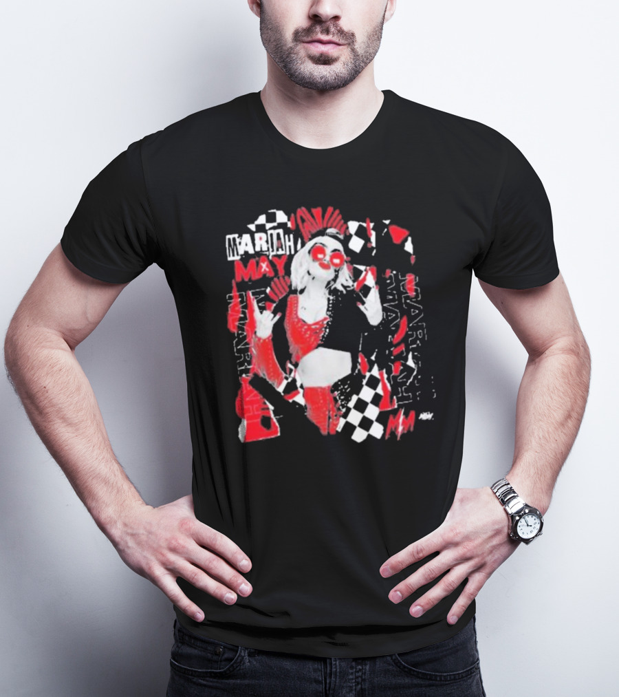 Mariah May All Elite Wrestling Checkerboard Red And Black T-Shirt