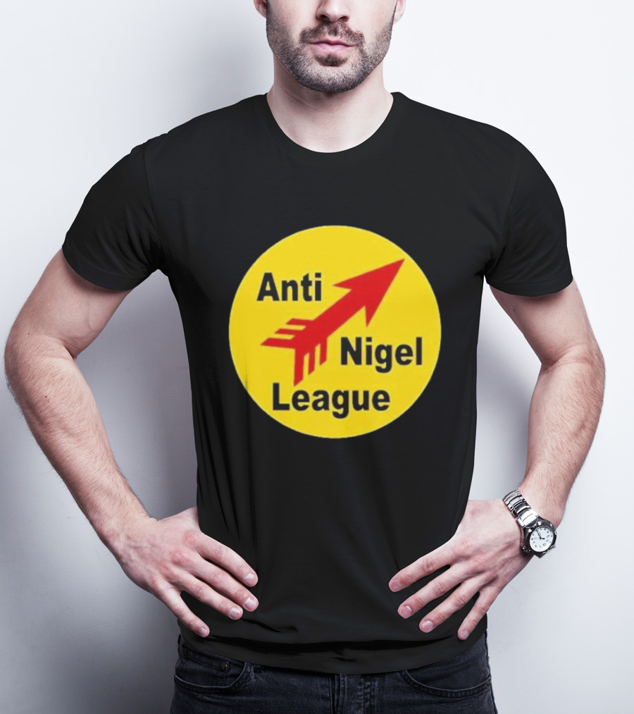 Anti Nigel League Red Arrow Emblem Yellow Circle T-Shirt