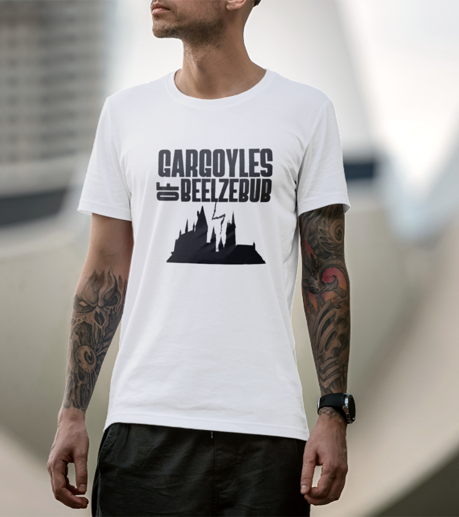 Gargoyles Of Beelzebub Castle Dark Silhouette Mystery T-Shirt