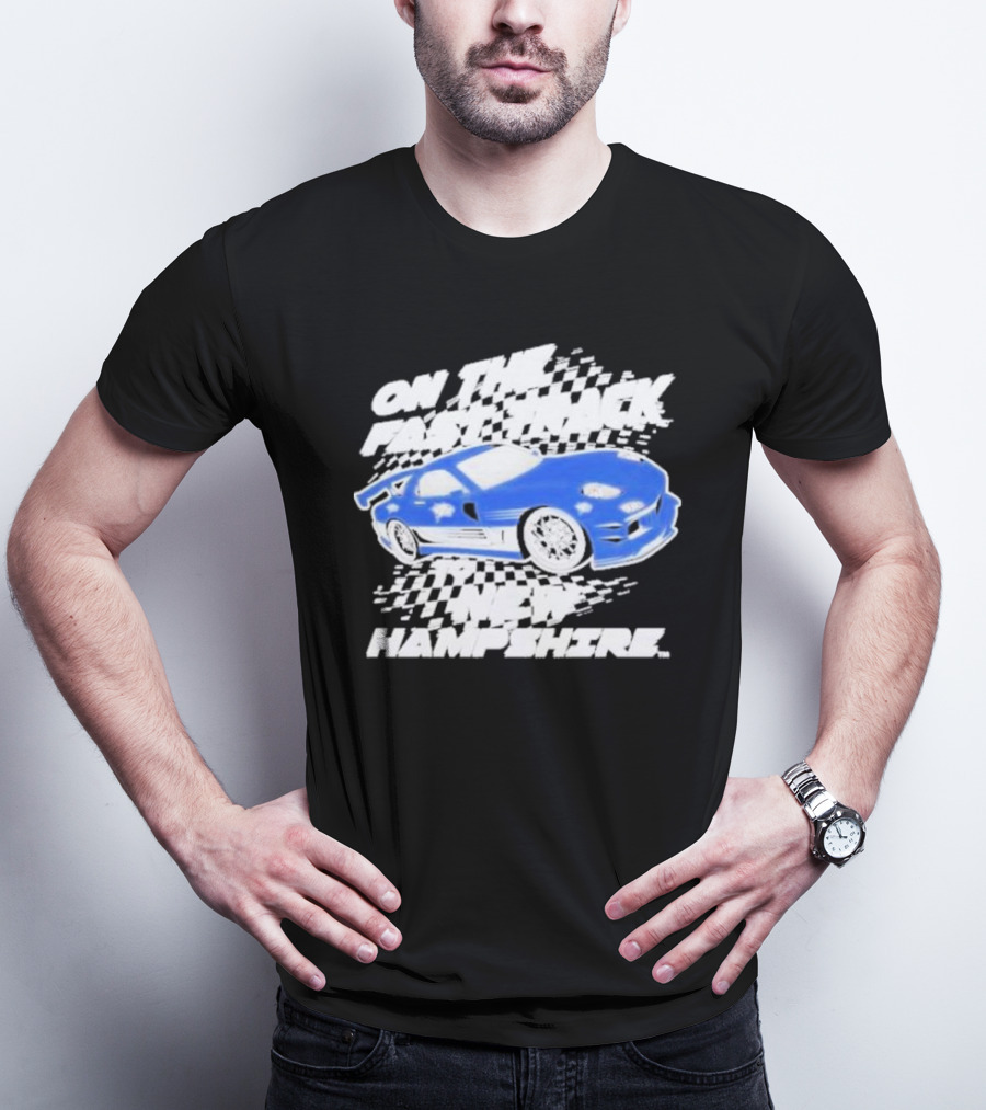On The Fast Track New Hampshire Wildcats Racing Car T-Shirt