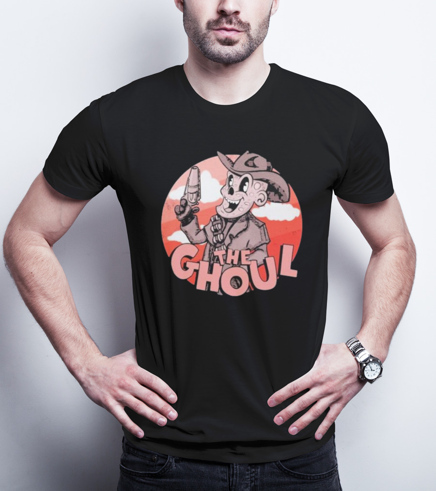 The Ghoul Rubber Hose Style Cowboy Character With Gun In Hand T-Shirt