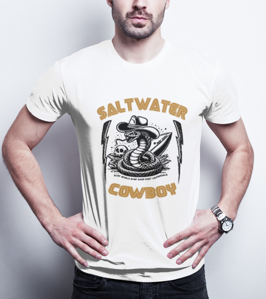 Saltwater Cowboy Surf World Surf Shop Fort Lauderdale T-Shirt