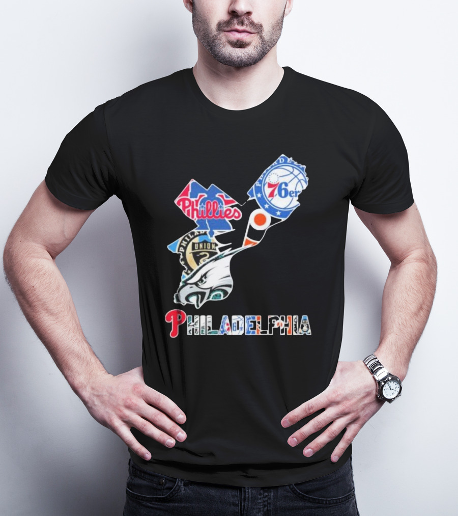 Philadelphia Eagles Phillies 76ers Union Flyers T-Shirt