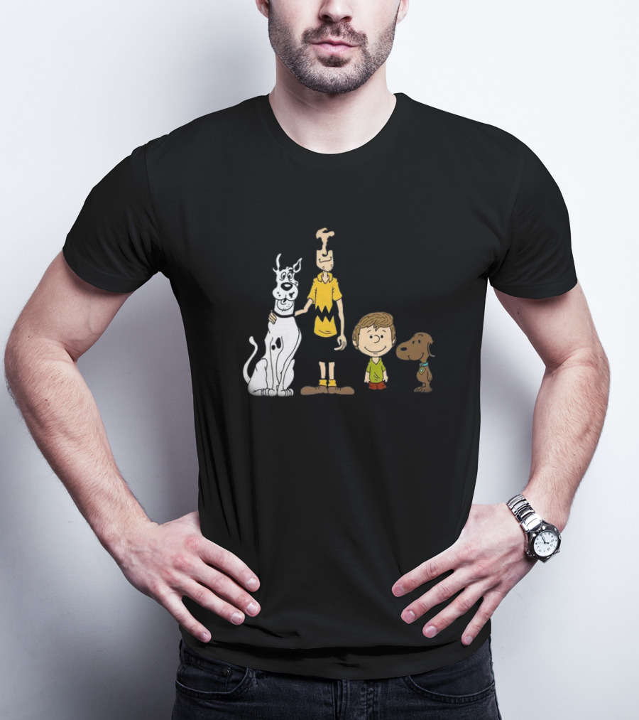 Snoopy Charlie Brown Scooby-Doo Shaggy Rogers Mashup T-Shirt