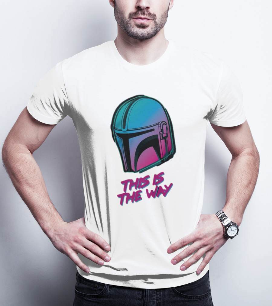 Star Wars The Mandalorian Helmet This Is The Way Neon T-Shirt