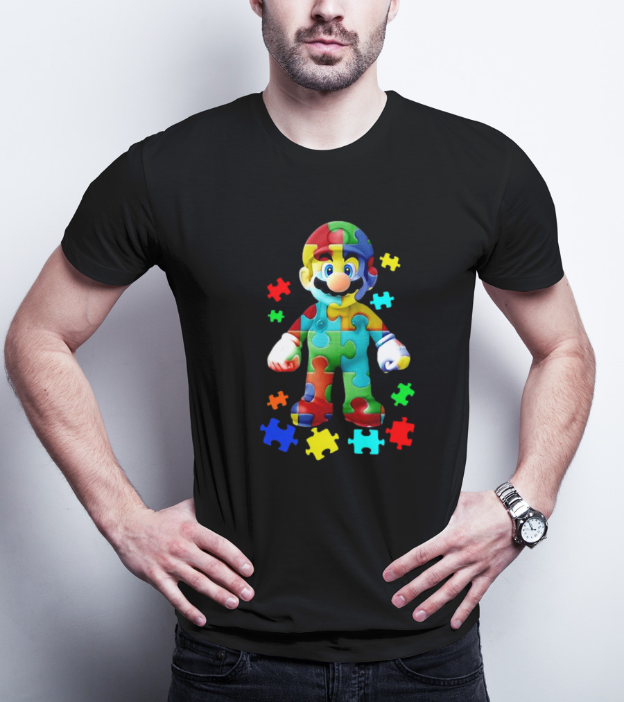 Super Mario Puzzle Autism Awareness T-Shirt