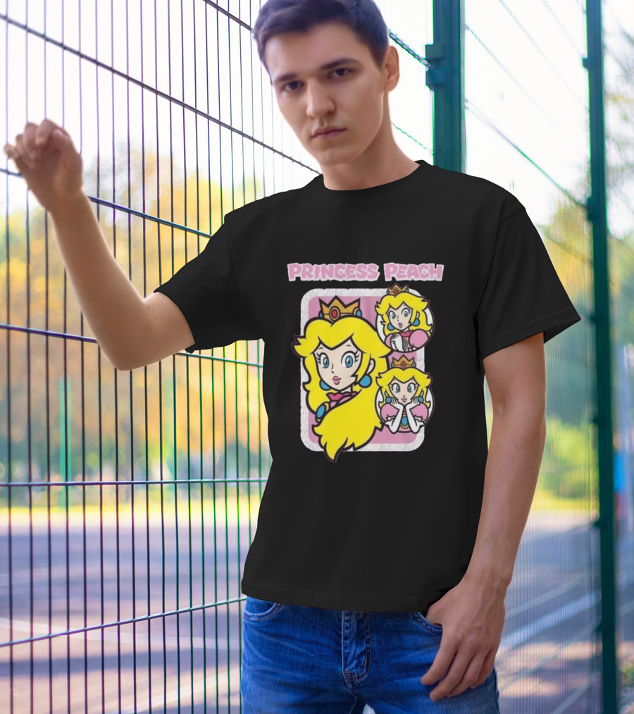 Princess Peach Glitter Super Mario T-Shirt