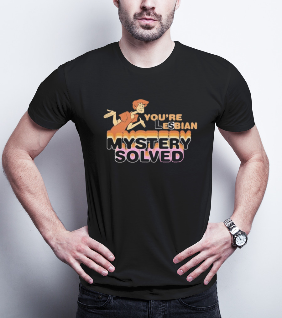You're Lesbian Mystery Solved Retro Cartoon T-Shirt