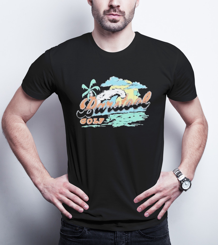 Golf Beach Wave Palm Tree Ocean Sunset T-Shirt