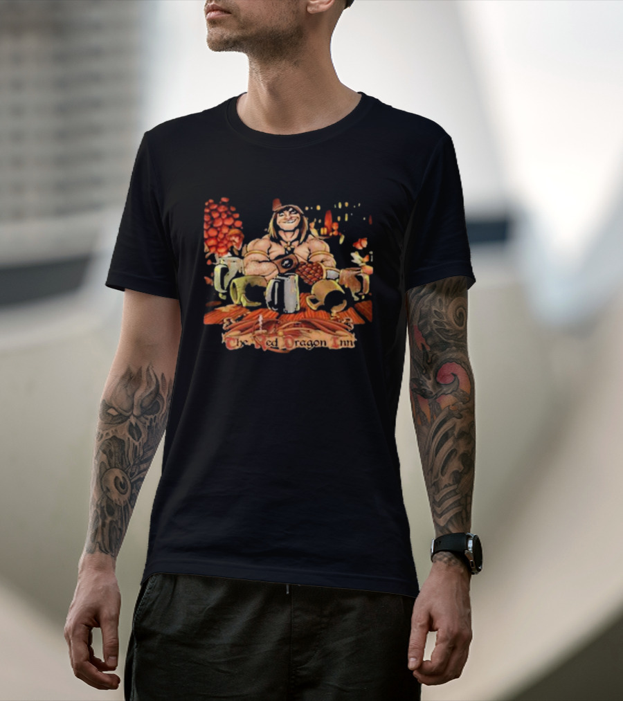 The Red Dragon Inn Comrac Tavern Adventure With Ale And Dragon Decor T-Shirt