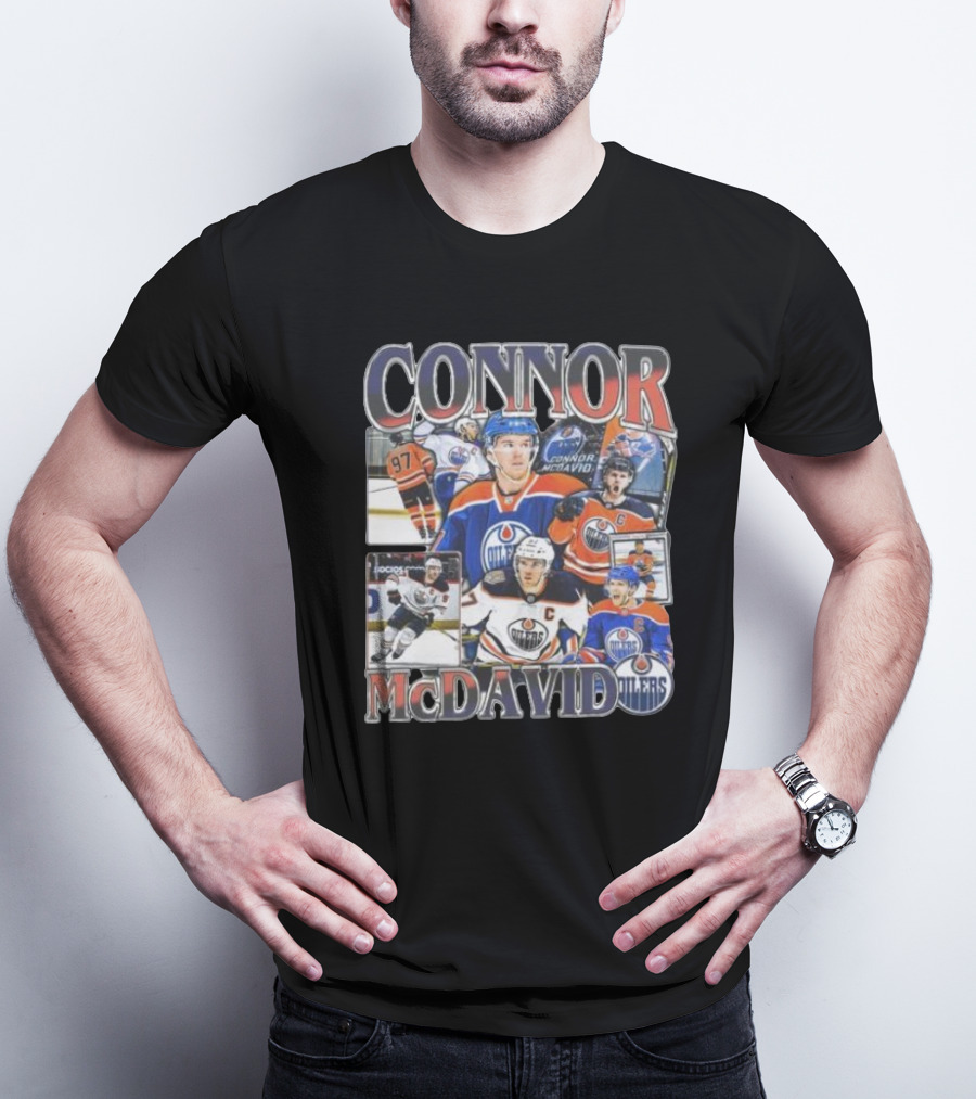 Connor McDavid Edmonton Oilers MVP Player 97 Hockey Images T-Shirt