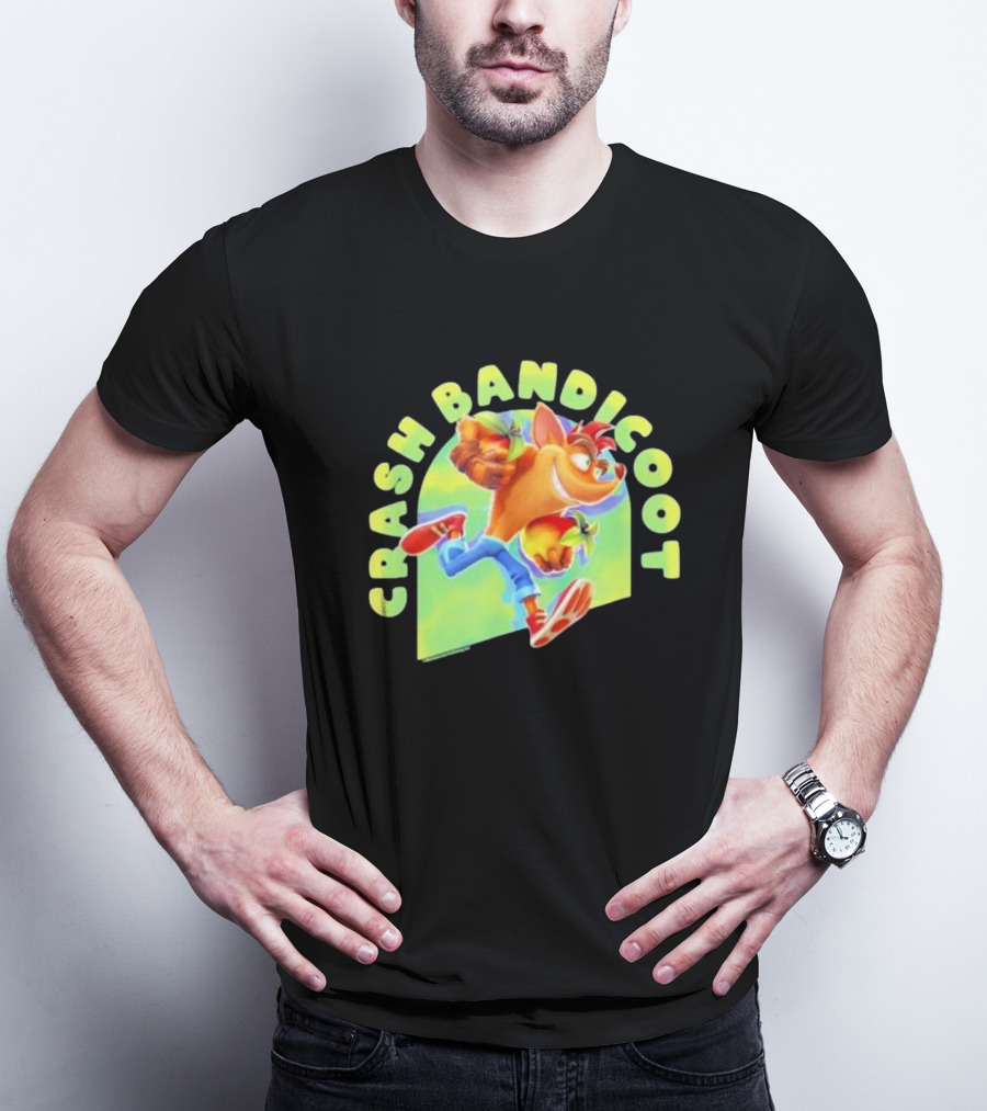 Crash Bandicoot Iconic Character Action Pose Rumble T-Shirt